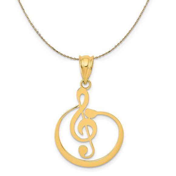 Black Bow Jewelry Co. | Jewelry | 4k Yellow Gold G Clef Musical Note ...